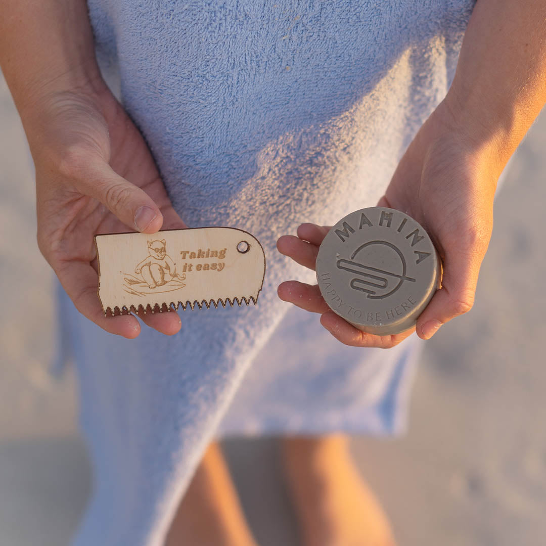 Recycled Surf Wax and Wooden Surf Comb – Mahina