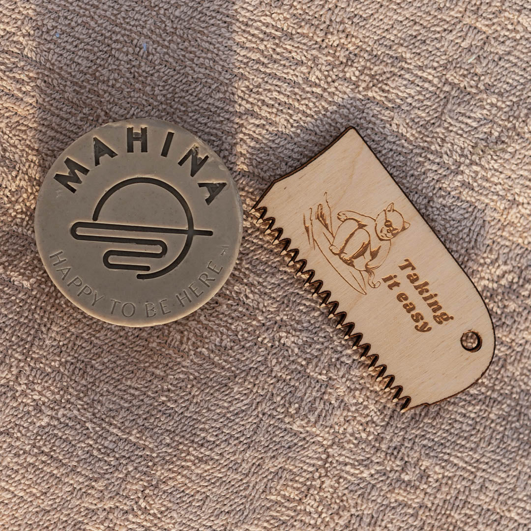 Recycled Surf Wax and Wooden Surf Comb - Mahina